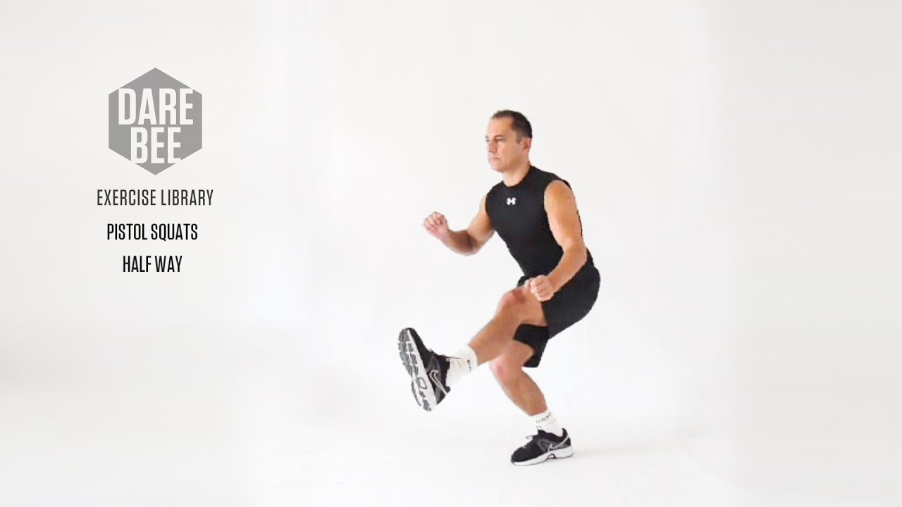 Exercise Library: Pistol Squats / Half Way - YouTube