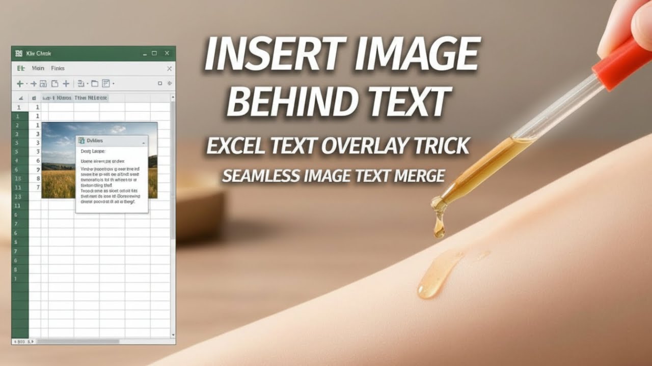 How to put picture behind text in Excel - YouTube