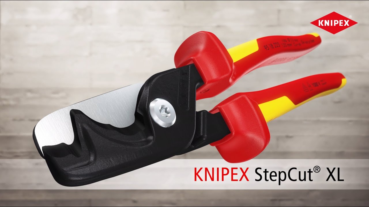 KNIPEX StepCut® XL 95 11 225 // Cable shears for easier cutting of ...