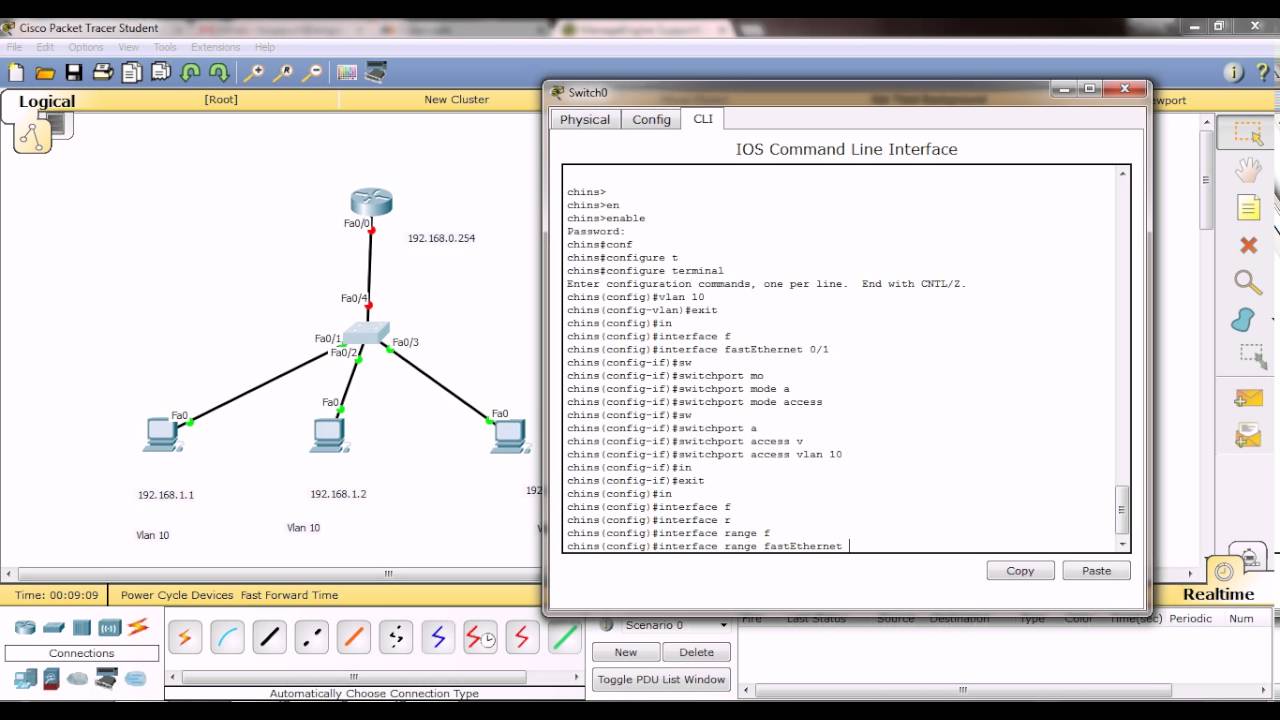 Cisco Packet tracer Vlan & initial Configuration - YouTube