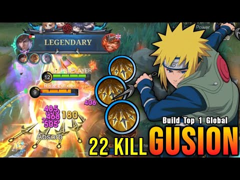 Real Monster Midlane Gusion Insane 22 Kills!! - Build Top 1 Global Gusion ~ MLBB