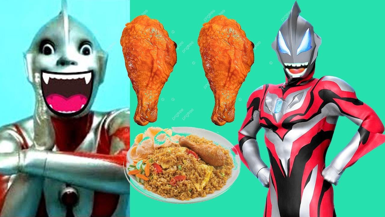 Ultraman Lucu Makan Ayam Goreng - YouTube