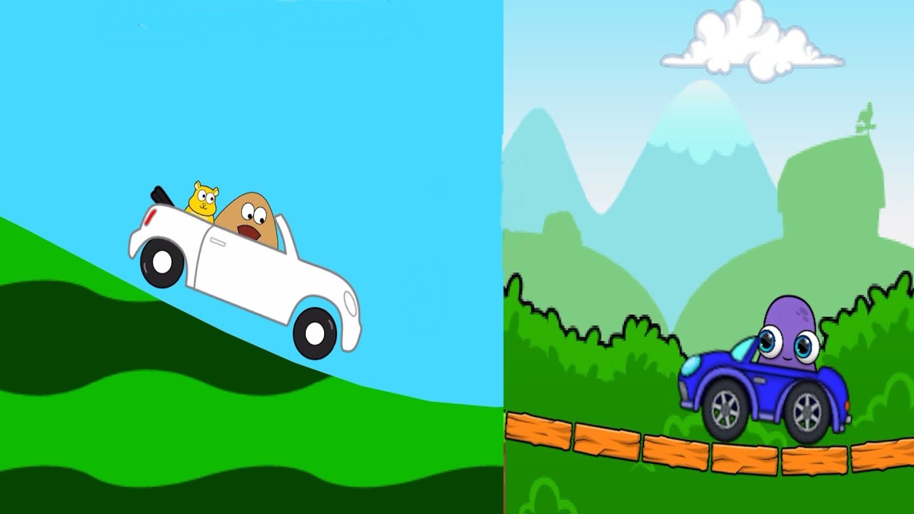 Pou vs Moy - Juegos de coches. ¿Cual te gusta mas? - YouTube