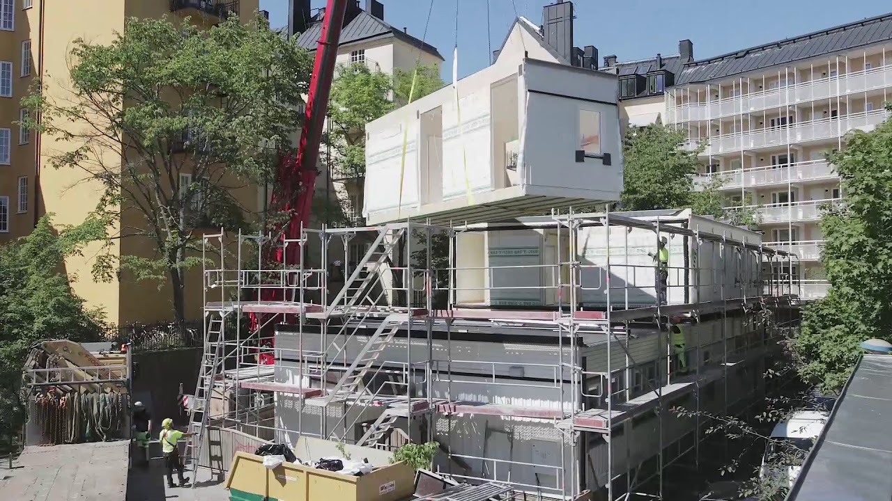 PCS Modulsystem; Karlbergsskolan fick en till våning - YouTube