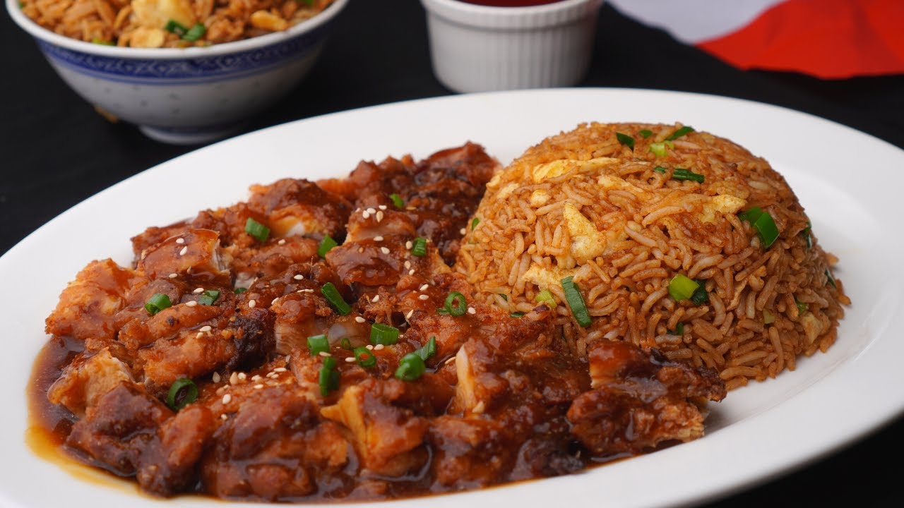 POLLO CHIJAUKAY con ARROZ CHAUFA | Receta Peruana - YouTube
