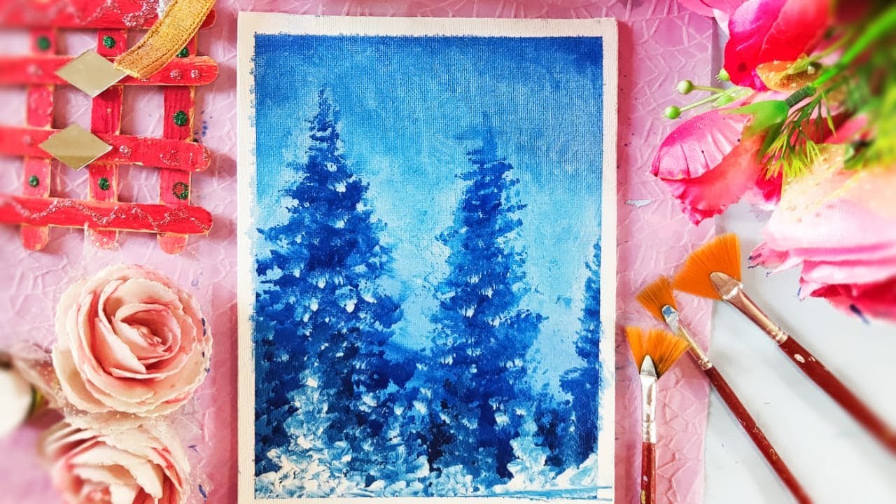 Easy abstract Landscape painting/ step by step acrylic painting for ...