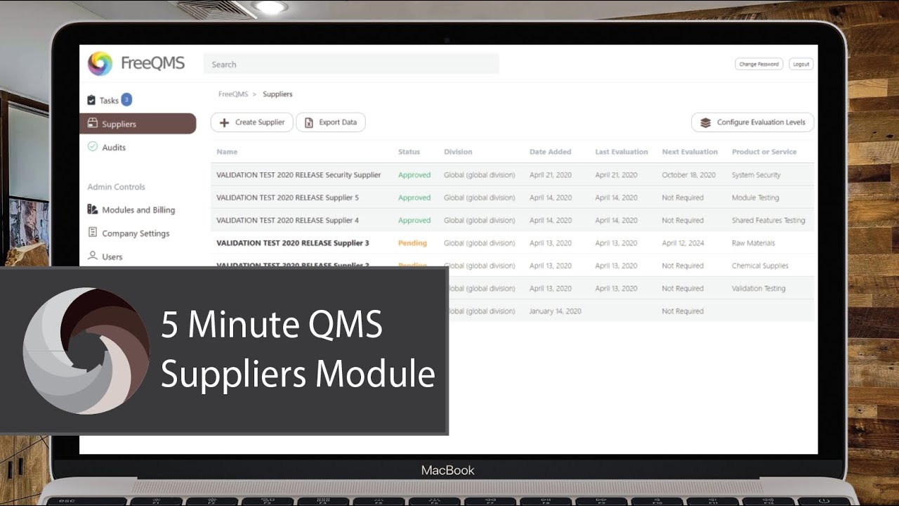 5 Minute QMS: Suppliers Module - YouTube