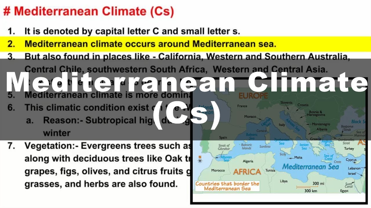 Koppen Scheme - Mediterranean Climate (Cs) | UPSC IAS Geography - YouTube