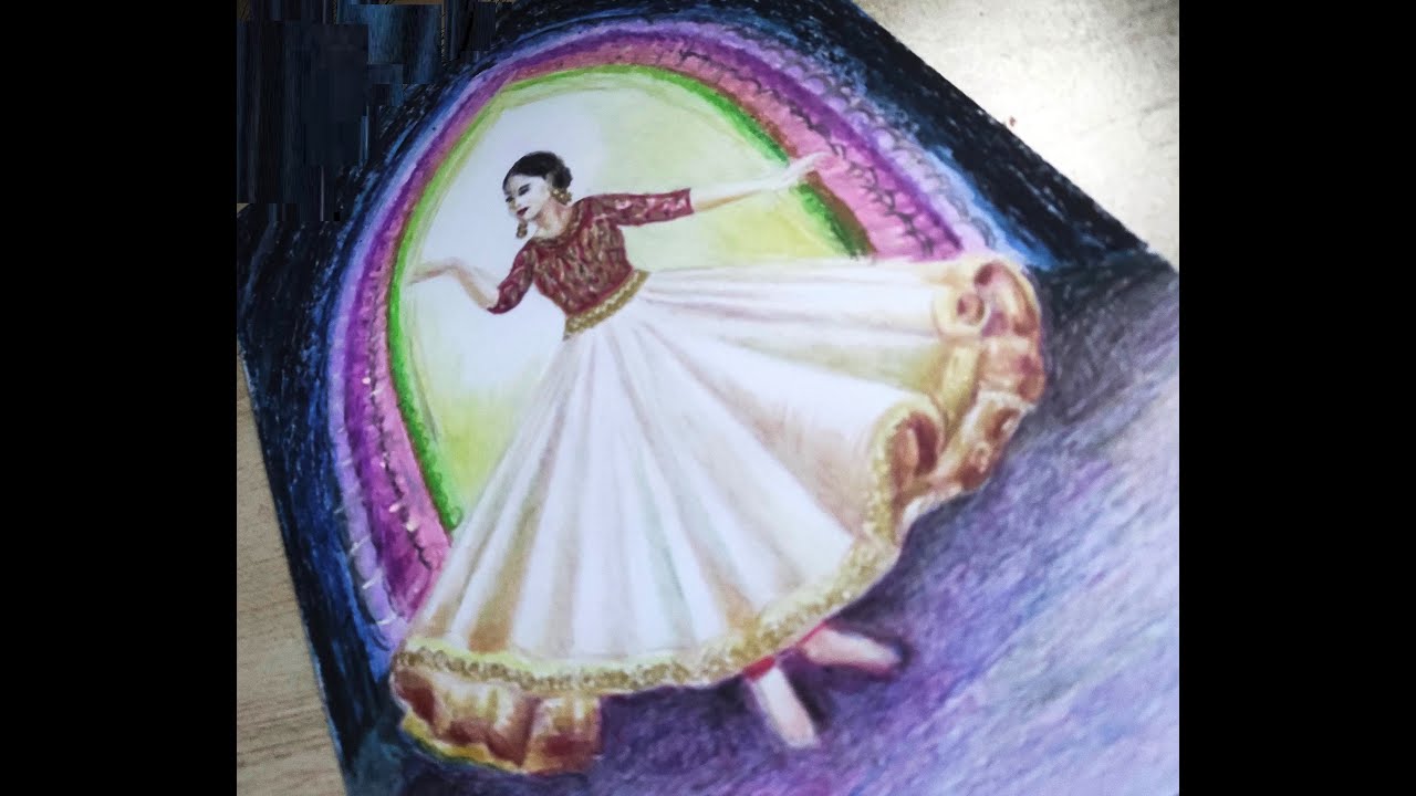 Drawing of a dancing girl, creative art, watch it come together with ...