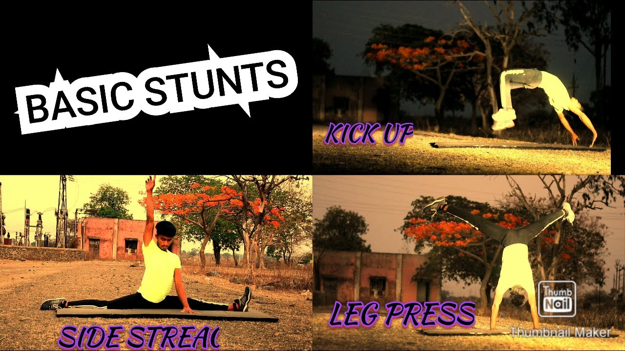 Basic Stunts / chetan chavhan / simple Stunts/ kickup/ cartwheel / D ...