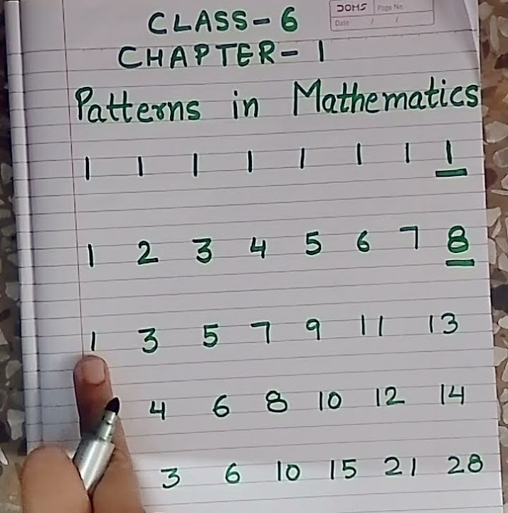 class 6 chapter 1,introduction of patterns in mathematics - YouTube