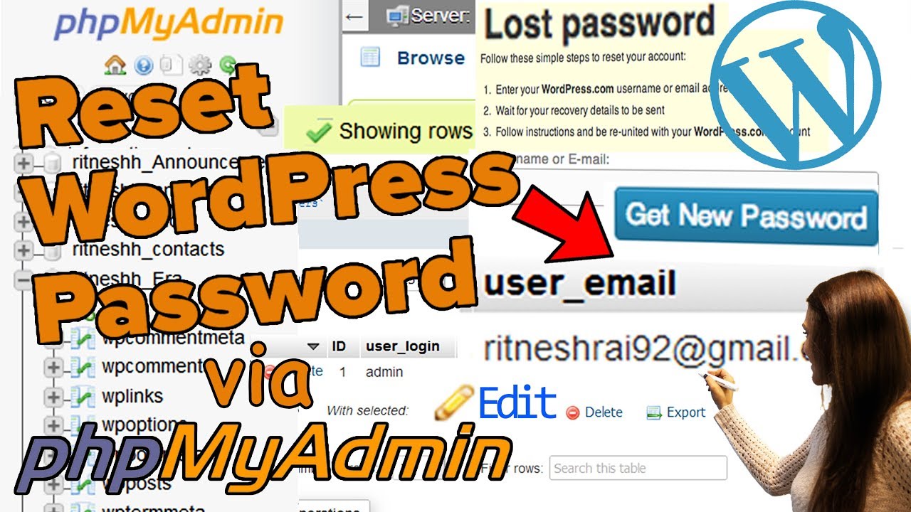 How To Reset Your Wordpress Password Via Phpmyadmin Easy Method ☑️ Youtube