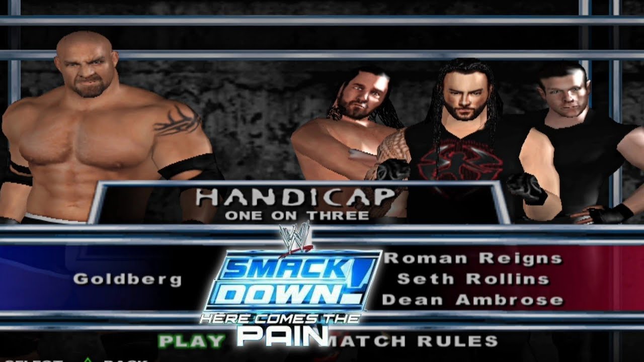 WWE Goldberg vs Shield Handicap match | SmackDown Here comes the Pain ...