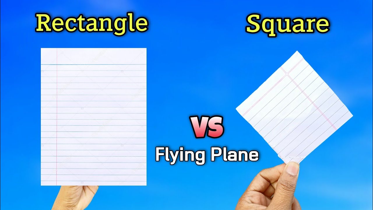 Square vs Rectangle flying plane, how to make notebook plane, flying ...