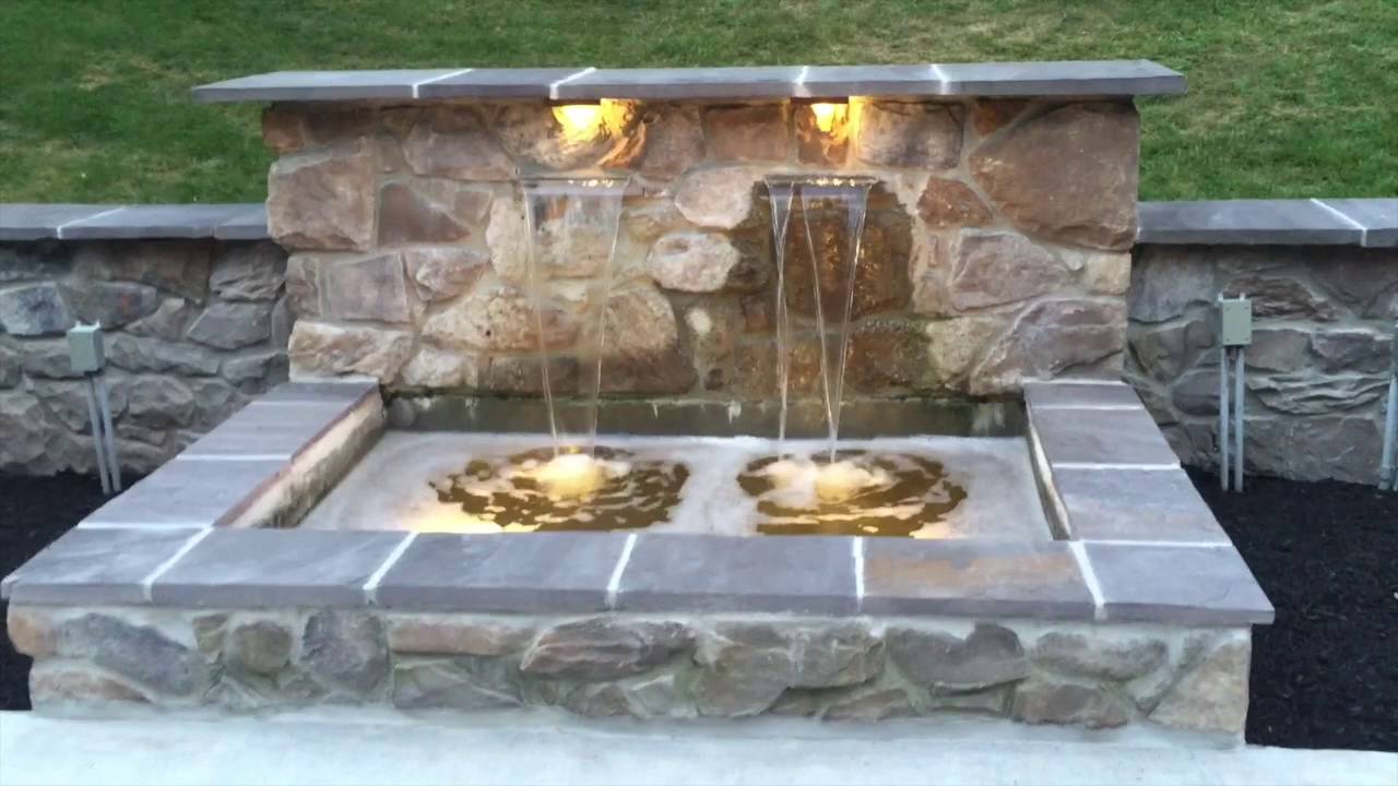 front walk and water feature - YouTube