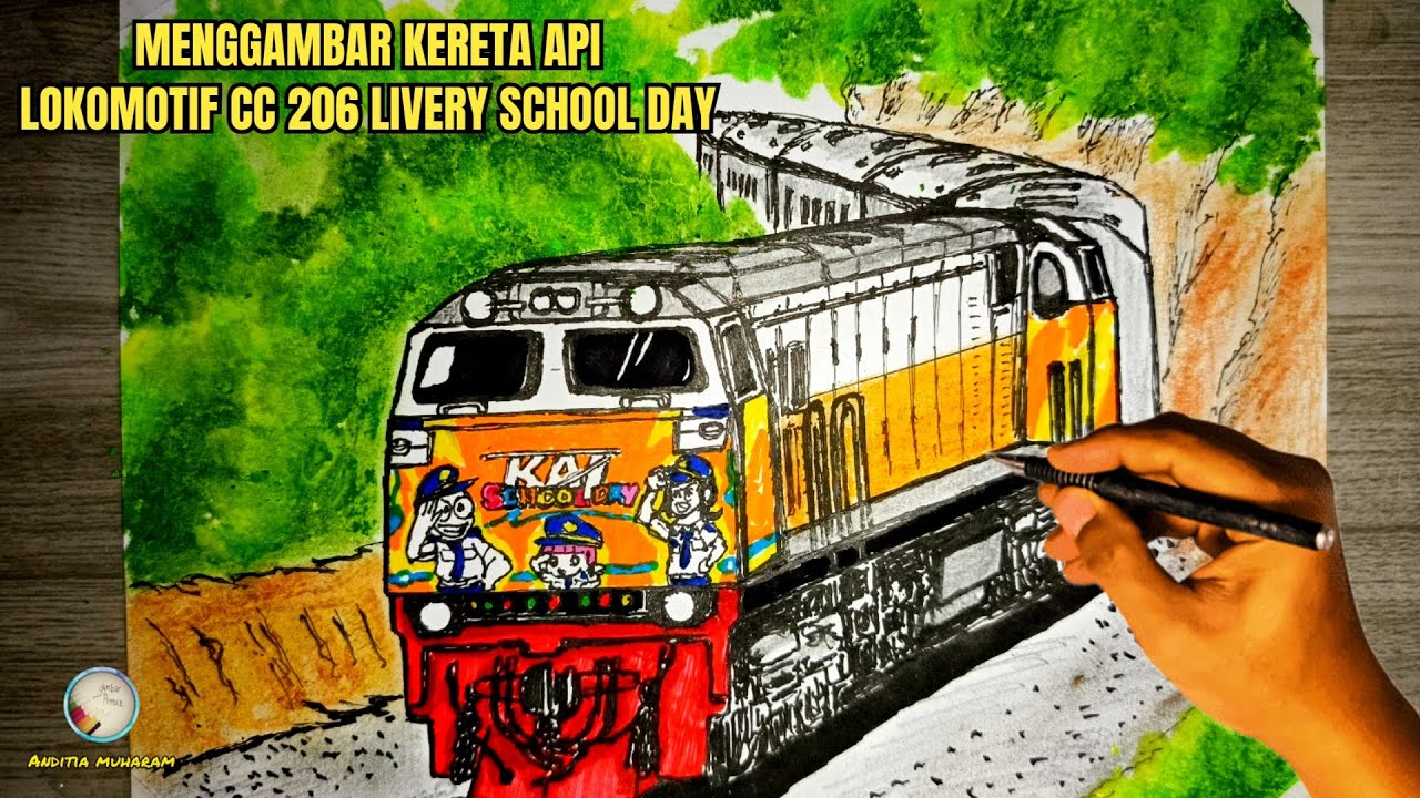 LOKOMOTIF CC 206 LIVERY SCHOOLDAY, MENGGAMBAR KERETA API INDONESIA ...
