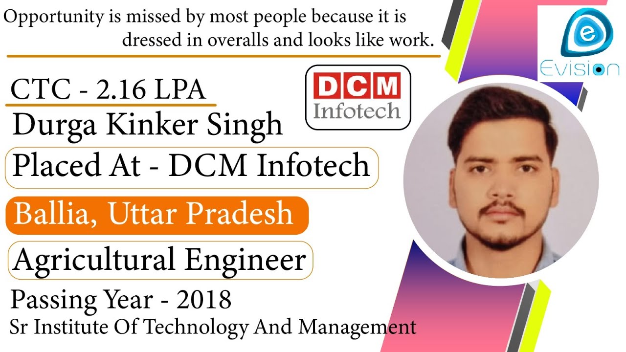 Congrats, Durga Kinker Singh| Selected in DCM Infotech | 2.16 LPA| AE ...