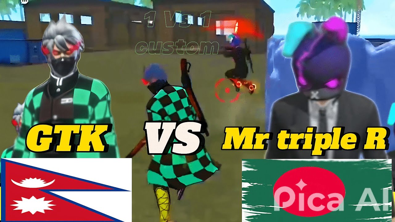GTK FF 🇳🇵 Vs jr Mr Triple R 🇧🇩 | Cleanest Fight Ever1vs1 series #ff ...