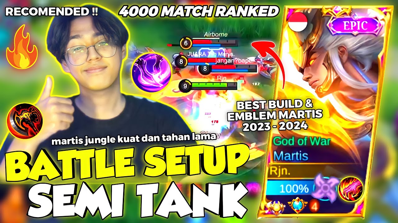 BATTLE SETUP MARTIS JUNGLE MODE SEMI TANK! BUILD & EMBLEM! | EX TOP ...