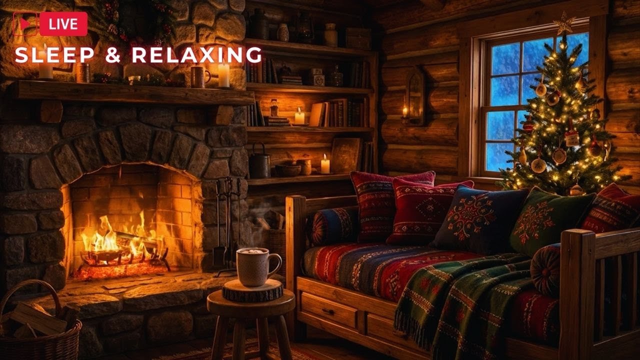 Cozy Winter Ambience for Deep Relaxation – Crackling Fireplace & Gentle ...