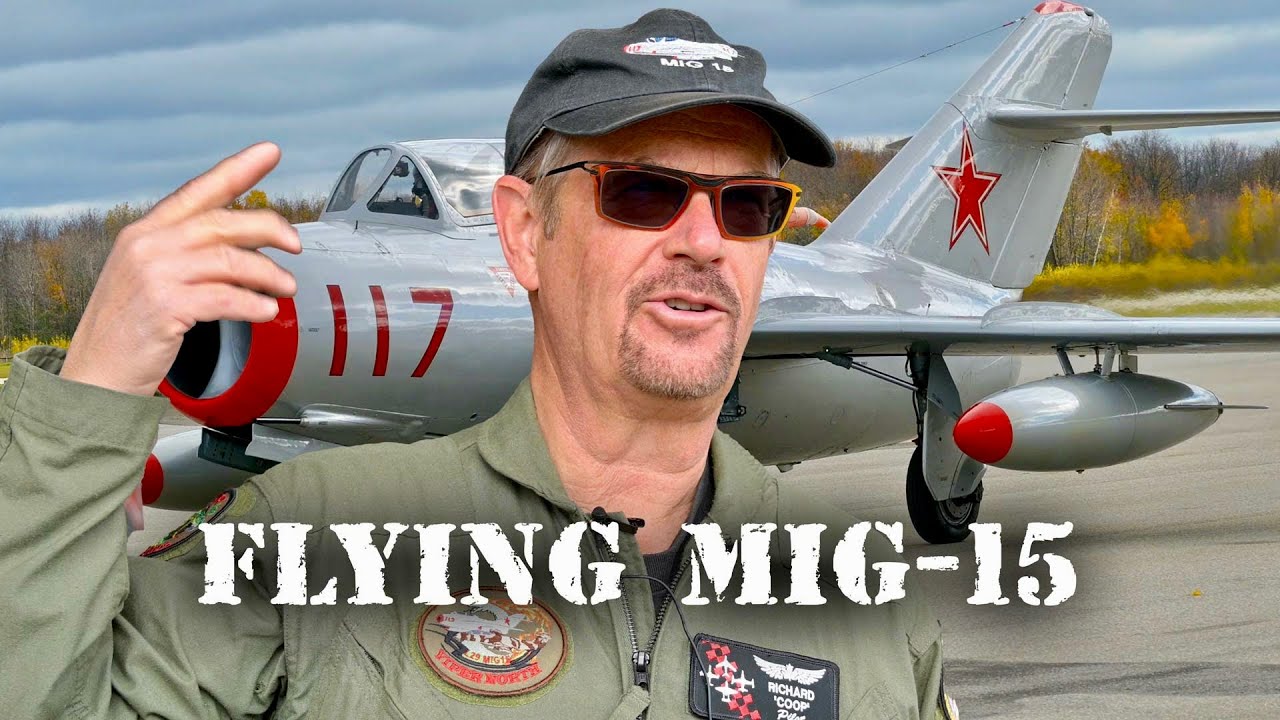 Flying MiG-15 fighter jet - Start, Flight from Cockpit & Wing View ...