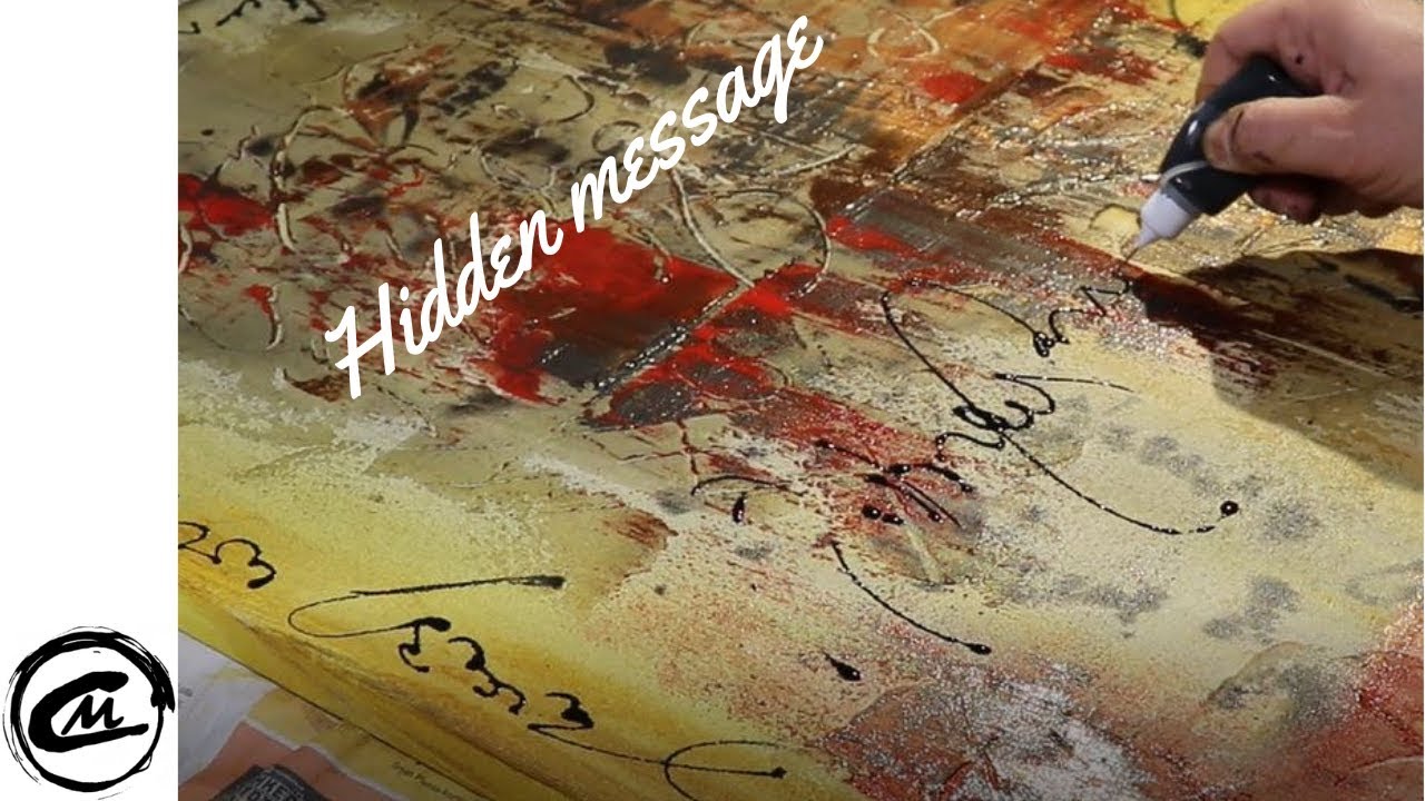 HIDDEN MESSAGE. Abstract Painting in Acrylic - YouTube