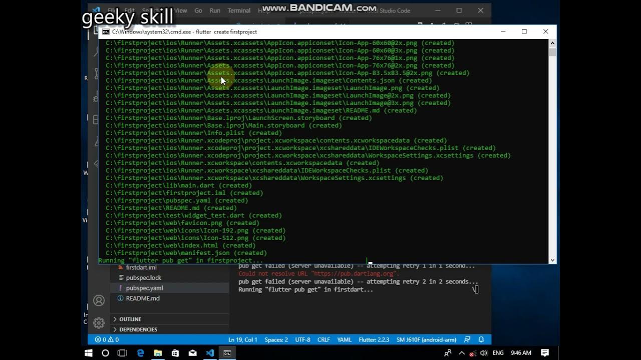 FLUTTER : Error detected in pubspec.ymail [Expected a key while parsing a block mapping] # ...