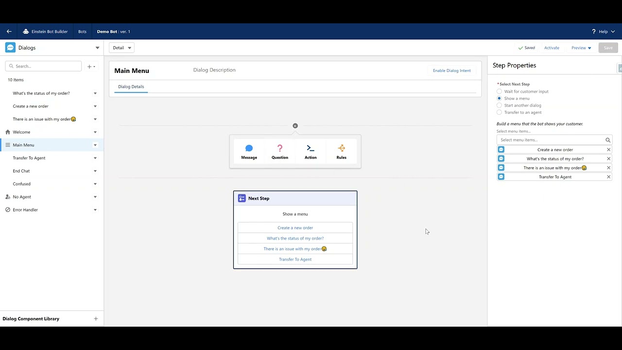 Einstein Bots For Salesforce Admins: Dialogue Builder Basics - YouTube