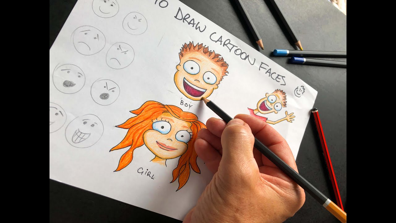 How to Draw cartoon faces the easy way - YouTube