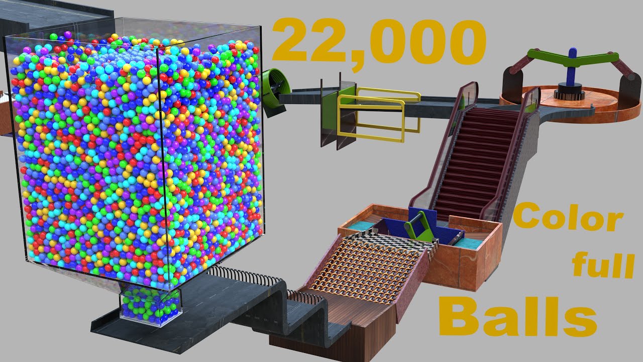 22,000 Colorful Balls Marble Run Loop animation V18 #blendercycles # ...