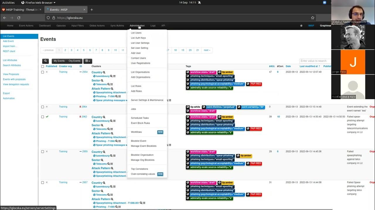 MISP Training Administration and Deployment of MISP software - YouTube