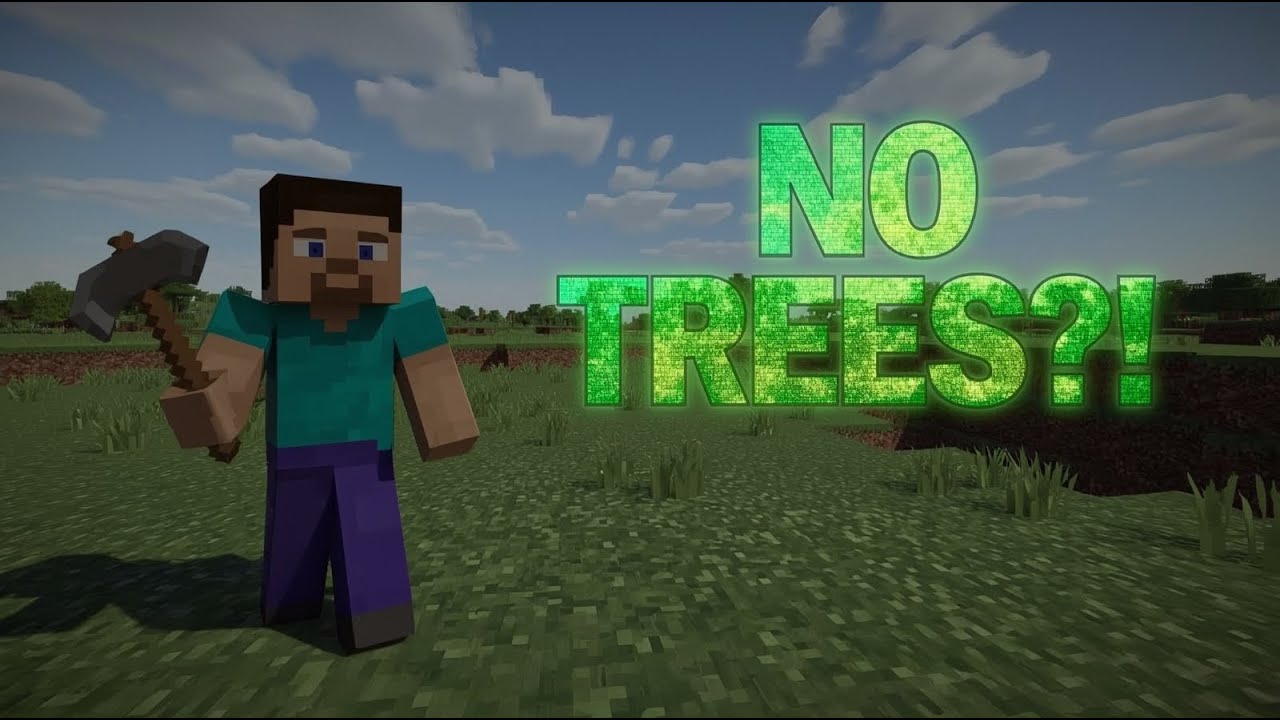 Surviving on a Server with NO TREES in Minecraft! - YouTube