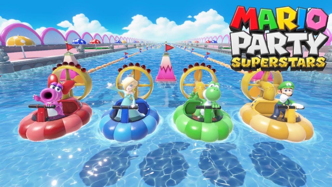 Mario Party Superstars Rapid River Race Minigames Gameplay - YouTube