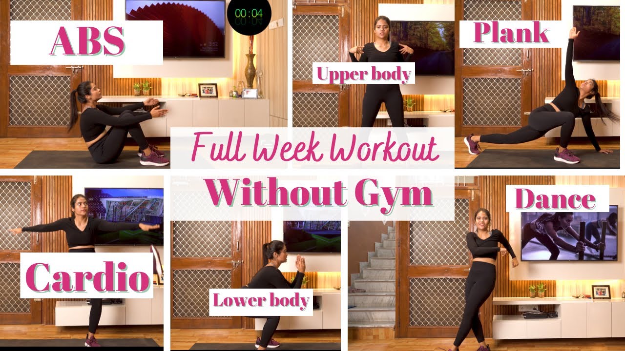 How to lose weight at home without Gym | Monday to Saturday Workout ...