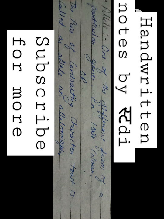 Define Allele Ch 9 Class 10 Biology Handwritten Notes By स्टdi Royalgaming12 Shorts