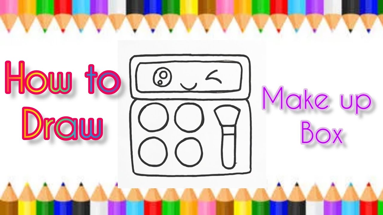 How to draw a cute Makeup Box| Cute Makeup Box Drawing | Cute Makeup ...