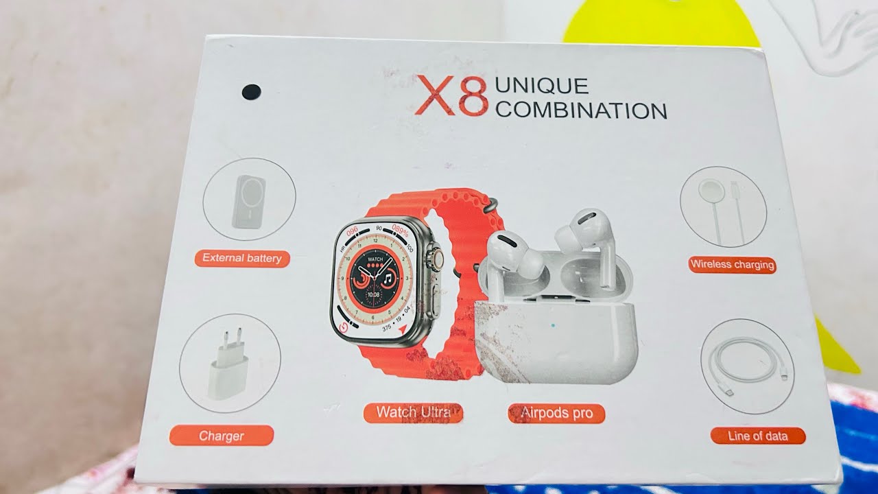 Unboxing| X8 ultra| unique combination⌚️🔋watch ultra|airpods pro ...
