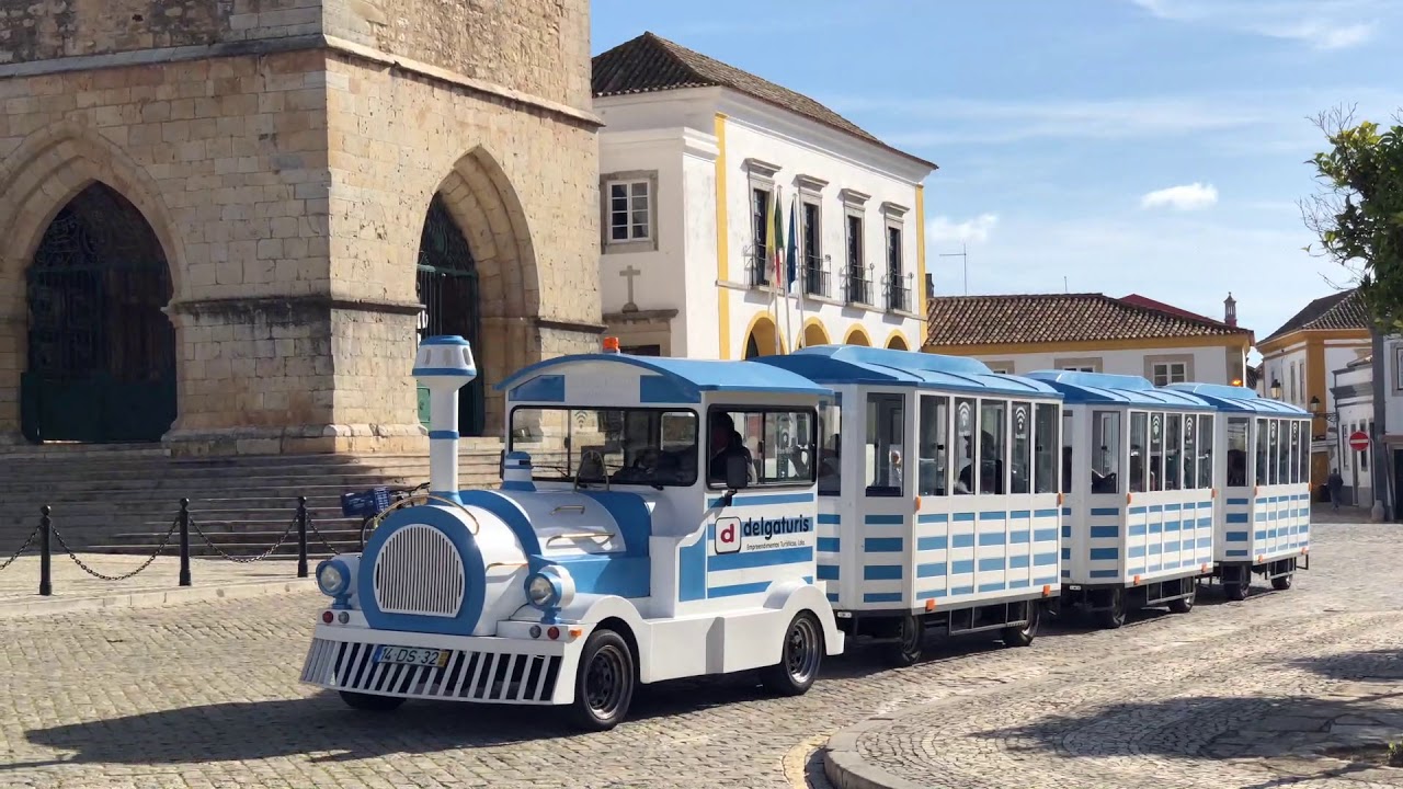 Faro historic centre Portugal Tourist Train - YouTube