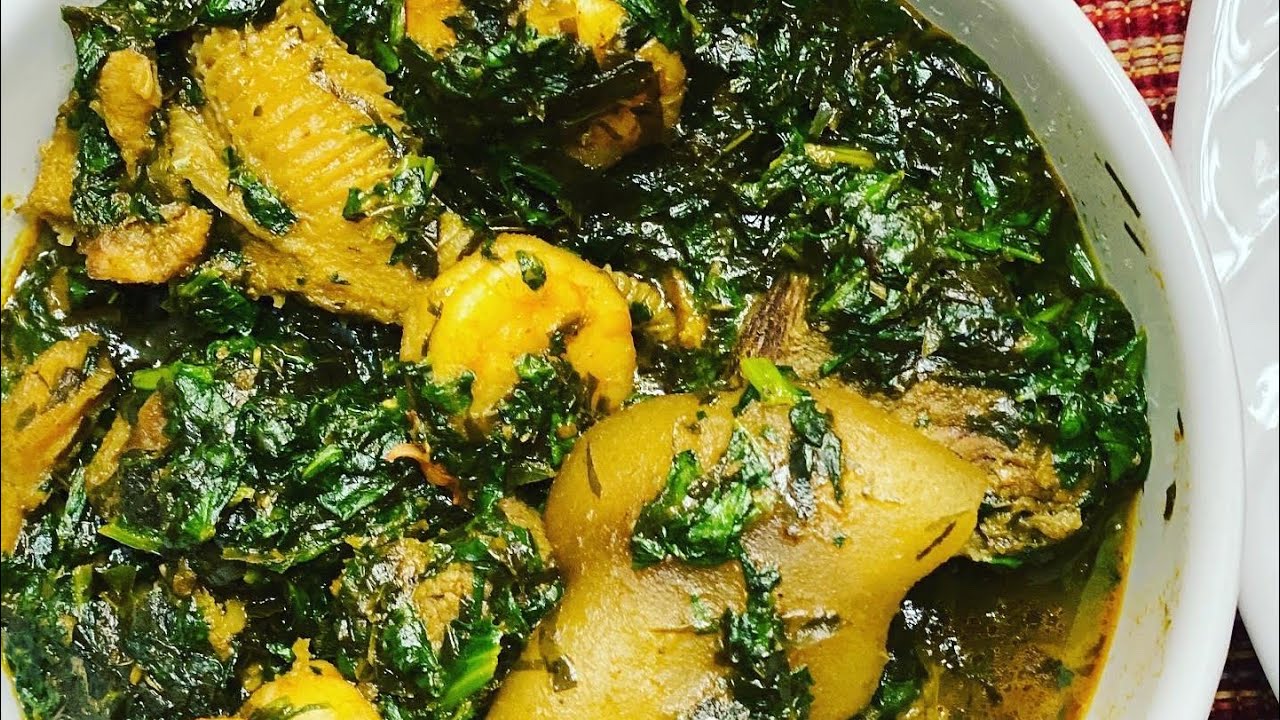 How to Cook Ukazi Soup With Spinach || Afang Soup || Nigerian Soup ...
