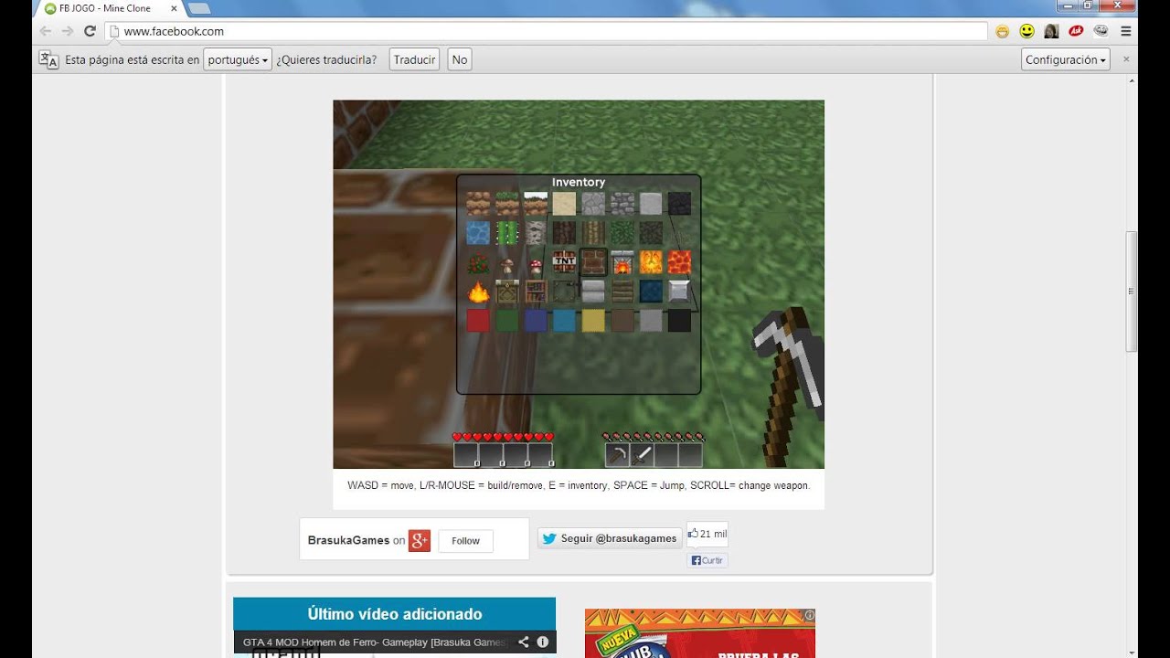 JUEGO DE MINECRAFT EN LINEA - YouTube