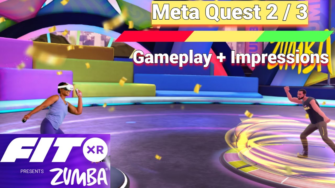 Oculus Meta Quest 2 / 3 FitXR Zumba Mixed Reality Gameplay ...