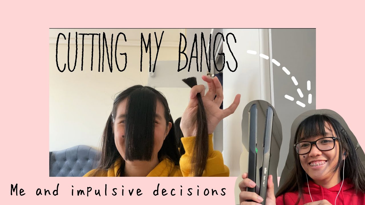 Cutting my bangs (plus another fail) - YouTube