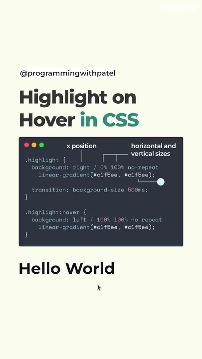 Highlight On Hover In Css Frontend Development Youtube