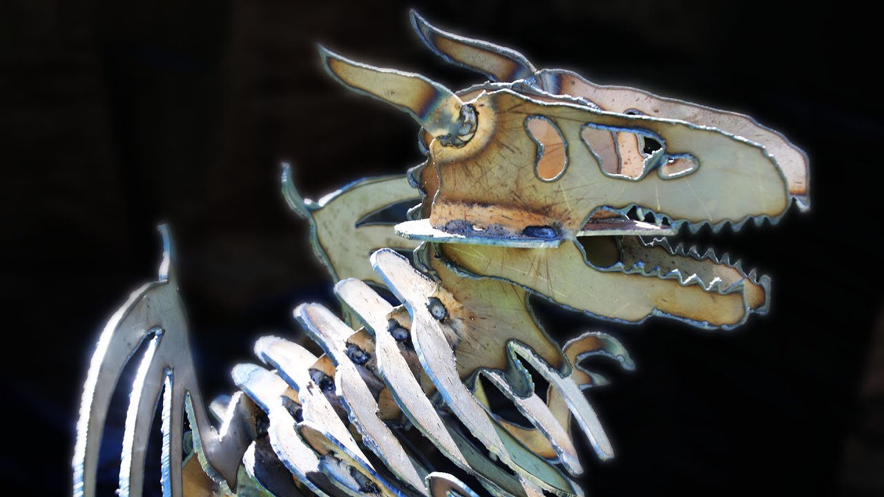 Plasma Cutting & Welding a Steel Dinosaur Dragon Sculpture - YouTube