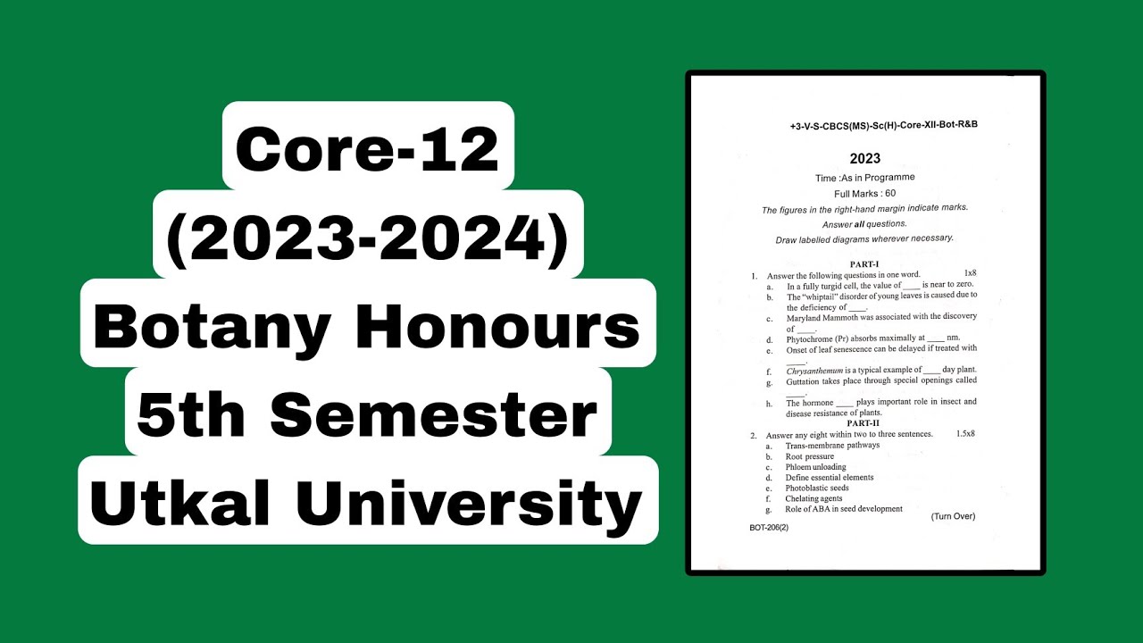 botany honours core 12 | 5th semester 2023 - YouTube