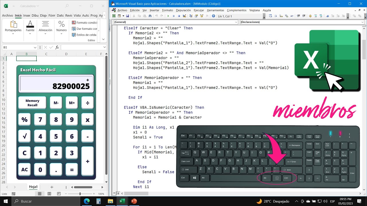 Calculadora en Excel con Autoformas y Programación VBA (Para Entrenar ...