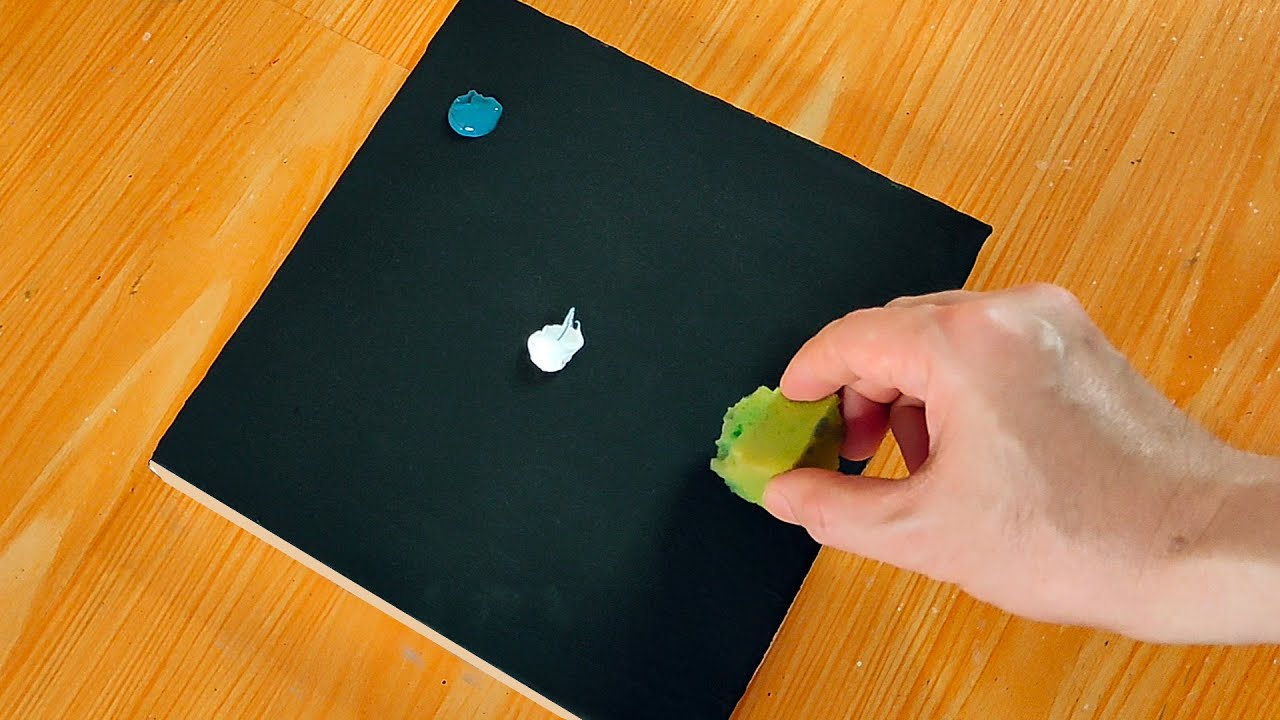 How to paint clouds using Sponge/Acrylic painting landscape for ...