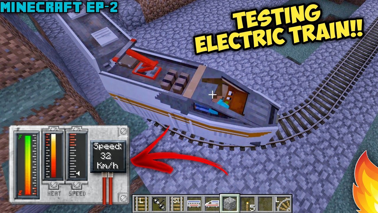 Testing Electric Train & Making A Train Tunnel | Minecraft EP - 2 - YouTube