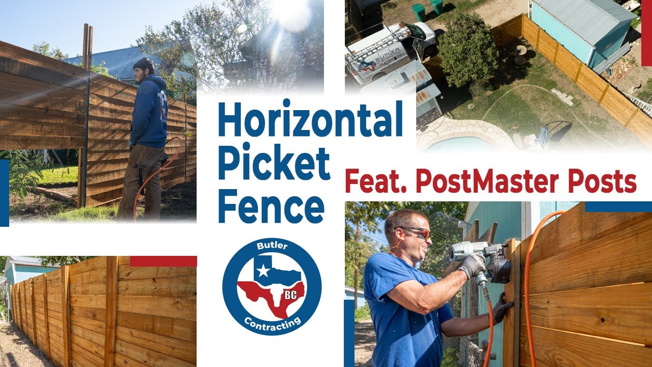 Horizontal Picket PostMaster Privacy Fence | Butler Contracting - YouTube