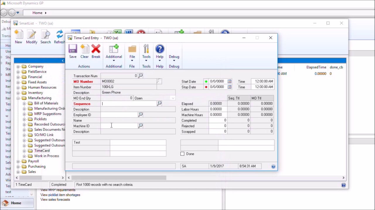 WilloWare TimeCard for Dynamics GP Manufacturing - YouTube